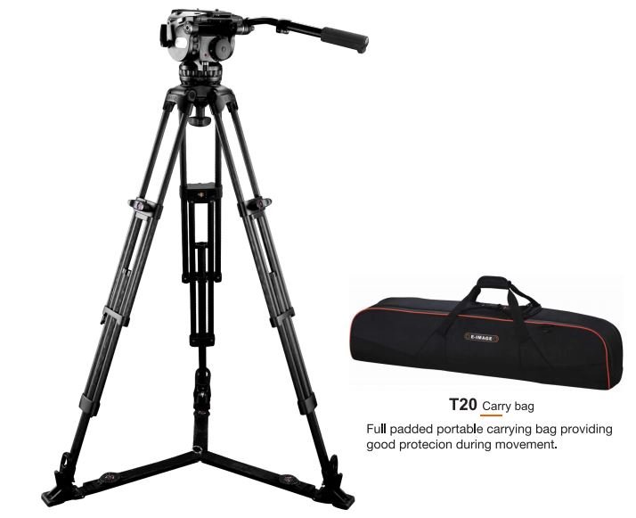E-Image EG25C2 2-stage Carbon Fiber Video Tripod with GH25 Fluid Head